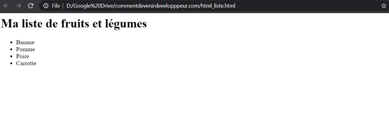 HTML - les listes - Comment Devenir Développeur