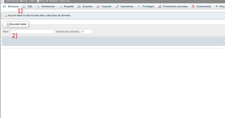 Créer une table avec PhpMyAdmin - Comment Devenir Développeur